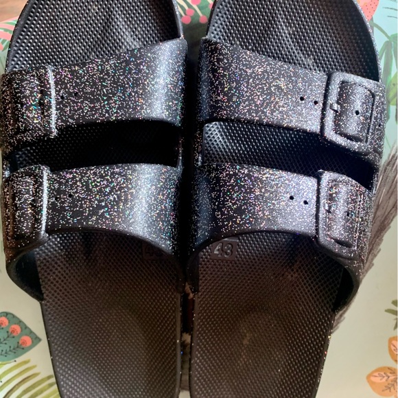 Freedom Moses | Shoes | Freedom Moses Black Glitter Slide | Poshmark